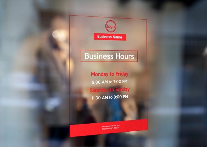Poster Design #433 | 'Store Business Hours Sign' design project ...