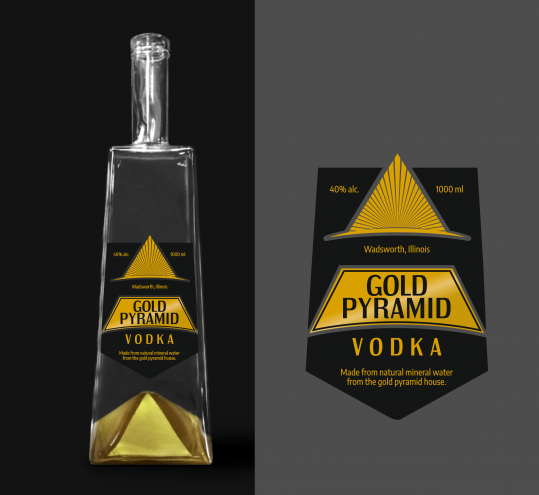 Label Design #39 | 'Gold Pyramid Vodka' design project | DesignContest