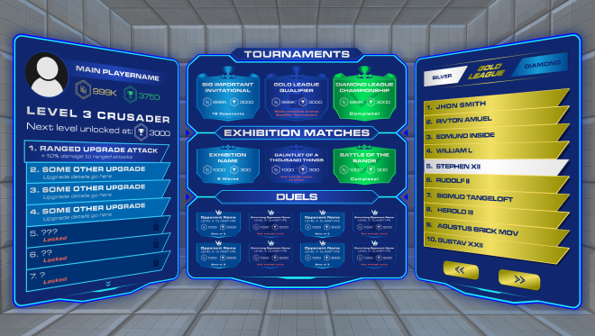 Graphic Design #26 | 'Ironlights - VR Game Menu Design' design project ...