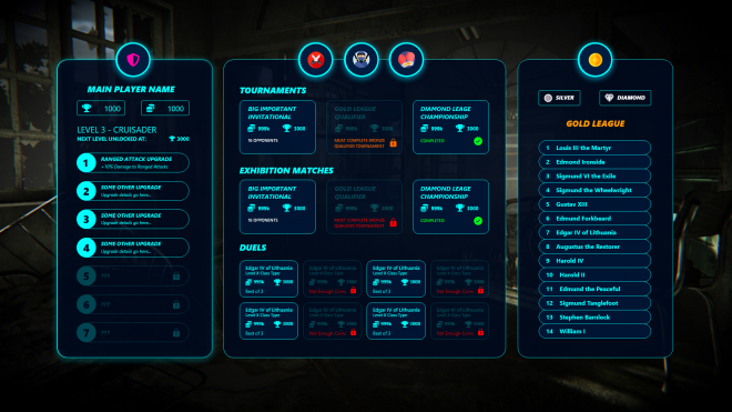 Graphic Design #7 | 'Ironlights - VR Game Menu Design' design project ...