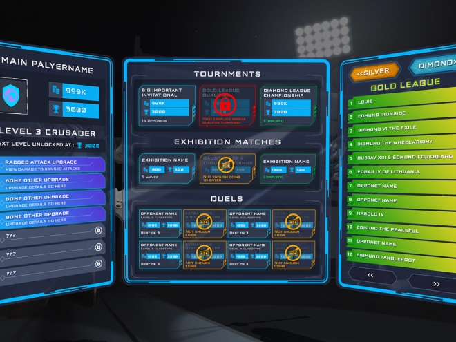 Graphic Design #16 | 'Ironlights - VR Game Menu Design' design project ...