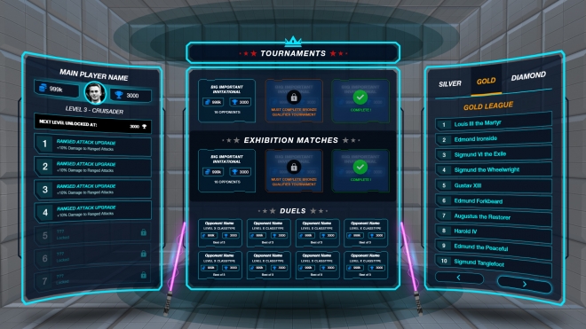 Graphic Design #46 | 'Ironlights - VR Game Menu Design' design project ...