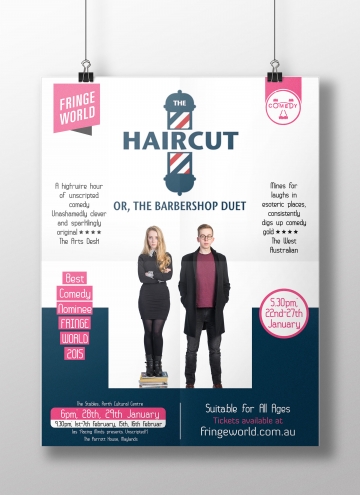Poster Design #11 | 'The Haircut; or, The Barbershop Duet' design ...
