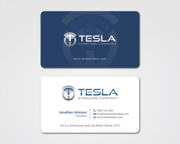 Business Card Design #39 | 'Tesla Wireless Company' design project ...