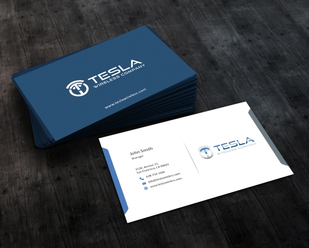 Business Card Design #32 | 'Tesla Wireless Company' design project ...