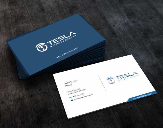Business Card Design #33 | 'Tesla Wireless Company' design project ...